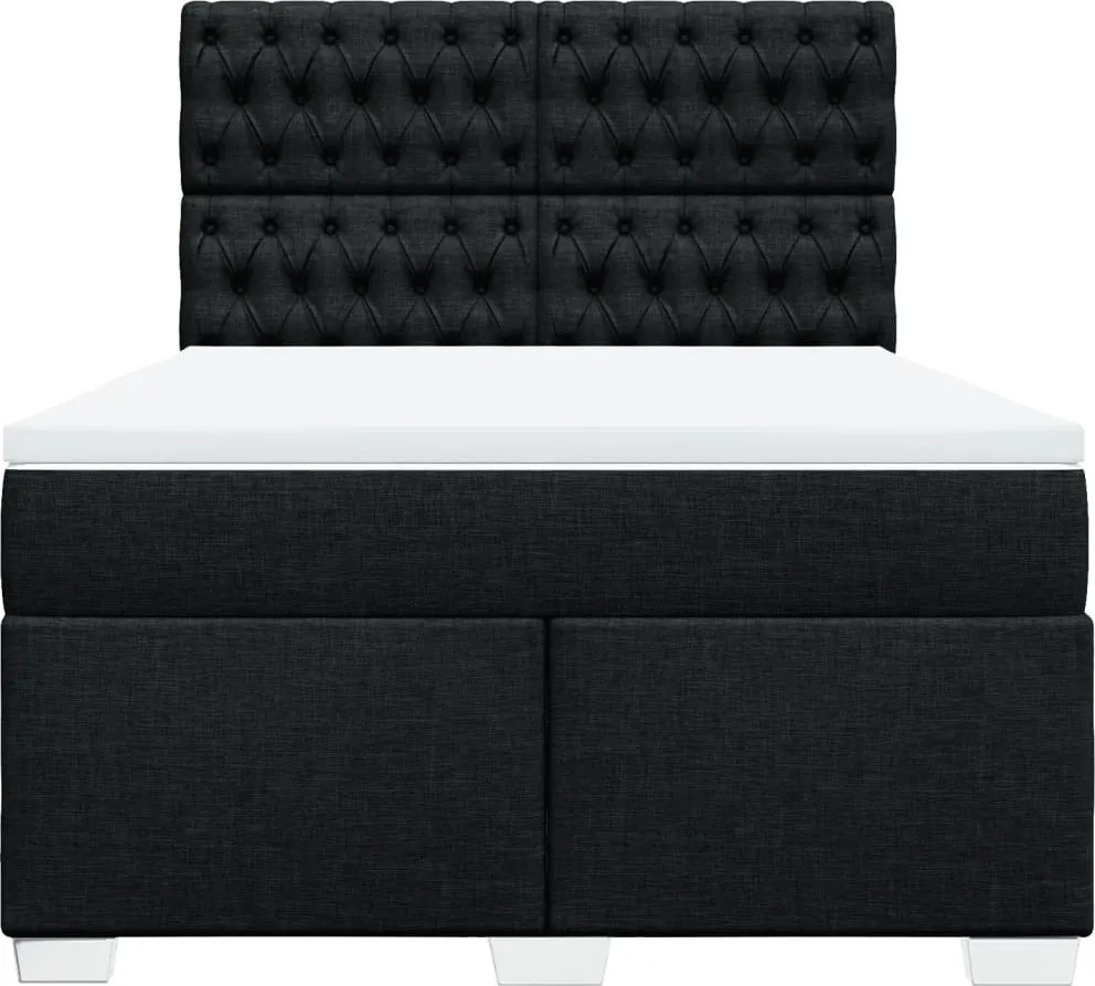 Box spring postel s matrací černá 140 x 190 cm textil 3292792
