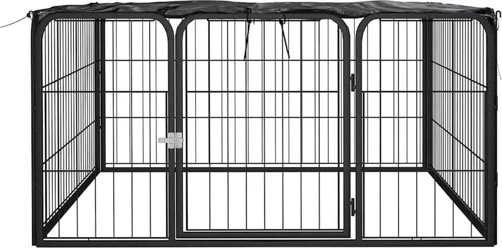 Ohrádka pro psy 4 panely černá 100x50 cm práškovaná ocel 171795