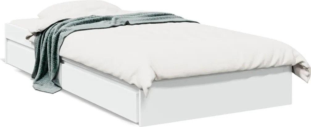 Rám postele se zásuvkami bílý 90 x 200 cm kompozitní dřevo 3280678