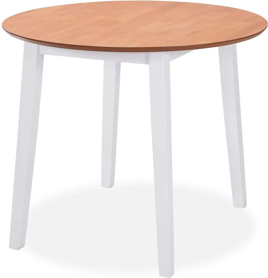 Jídelní set 5 kusů, MDF a kaučukovníkové dřevo, bílý 274943