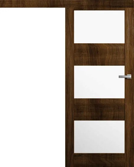 posuvné interiérové dveře na stěnu vasco doors TEO model 5 Průchozí rozměr: 70 x 197 cm, Orientace dveří: Levé dveře, Dekor: Buk jasmínový