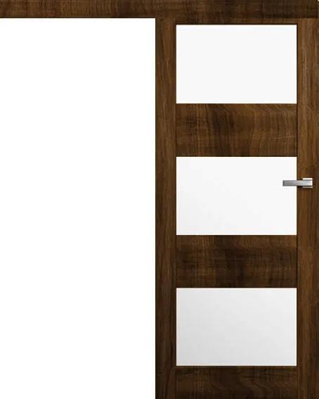 posuvné interiérové dveře na stěnu vasco doors TEO model 5 Průchozí rozměr: 70 x 197 cm, Orientace dveří: Levé dveře, Dekor: Dub Aljaška