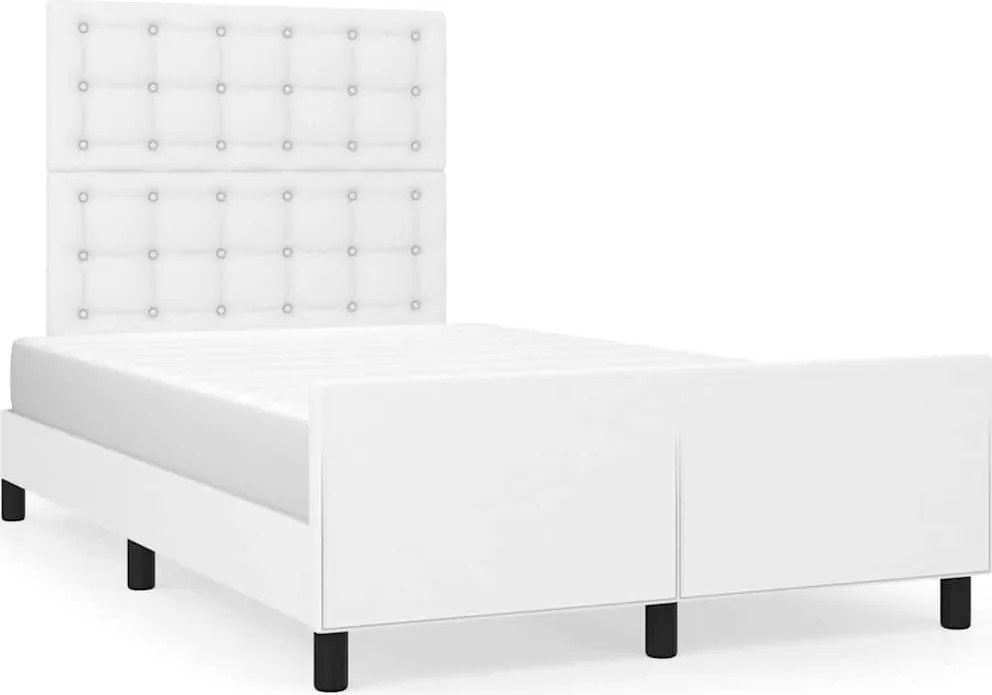 Rám postele s čelem bílý 120x200 cm umělá kůže 3125562