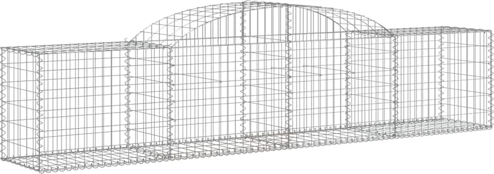 Klenuté gabionové koše 11 ks 300x50x60/80 cm pozinkované železo 3146674