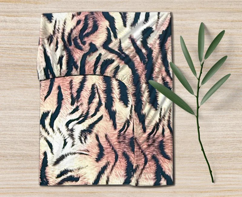 Ervi Saténové napínací prostěradlo - Elegance Tygří