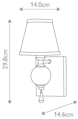 Elstead FE-ARGENTO1 - Nástěnné svítidlo ARGENTO 1xE14/60W/230V
