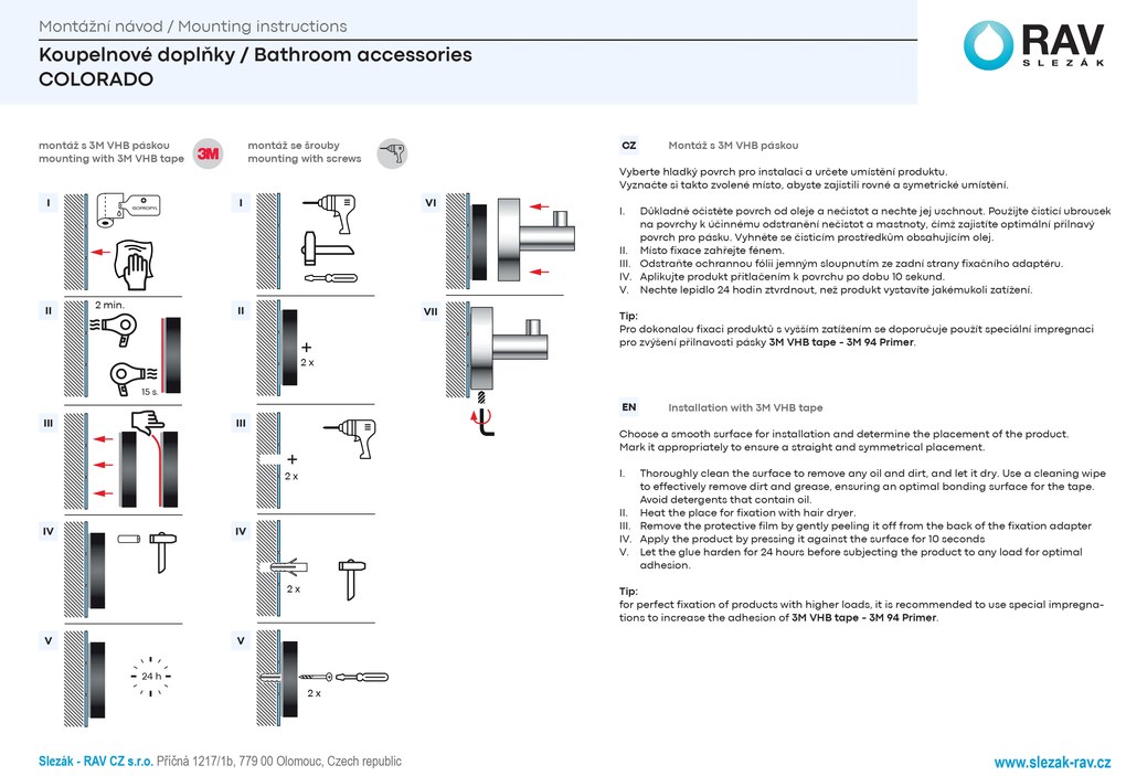 Slezák Rav Colorado držák kartáčků sklo lesklá růžová zlatá COA0201ZRL
