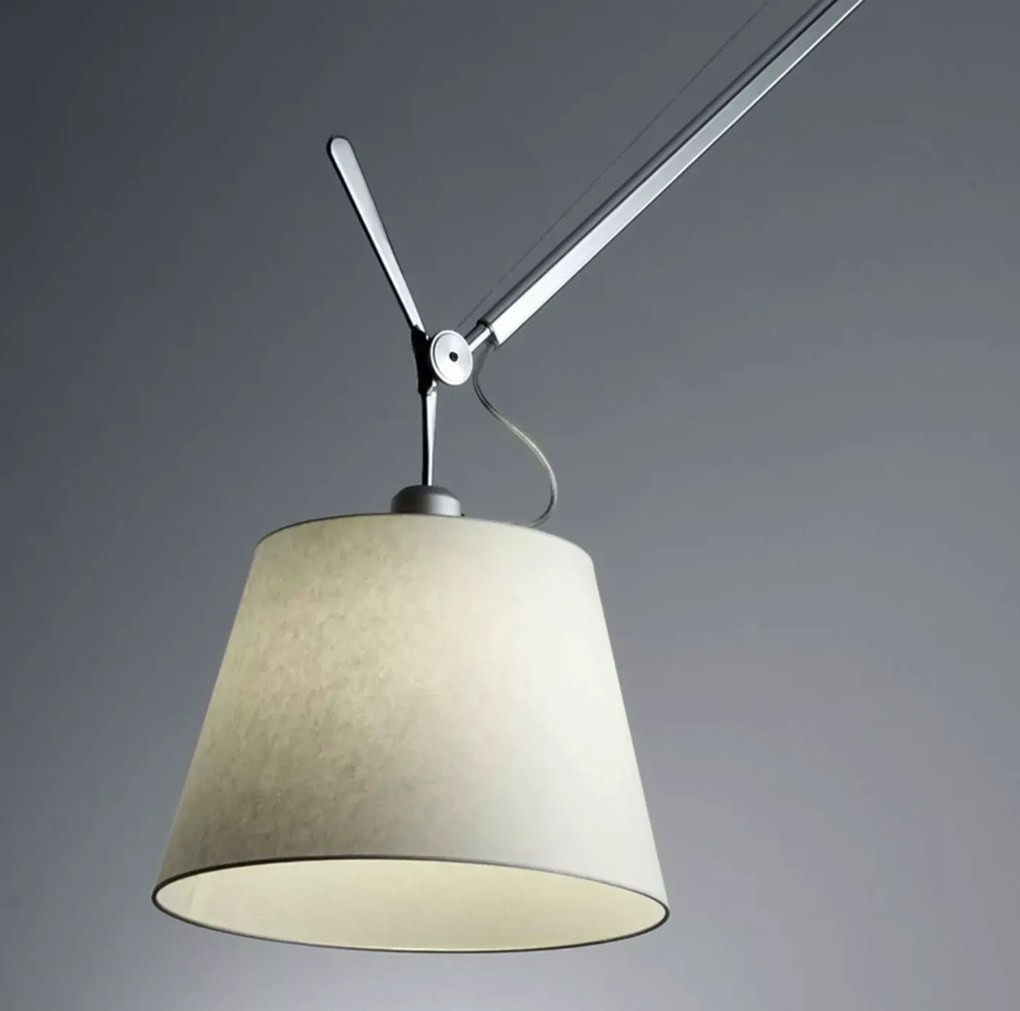 Artemide 0779010A+0780030A+0564010A Tolomeo Mega Terra 42, designová stojací lampa s vypínačem pro 1x150W E27, pergamenové stínítko, max 334cm