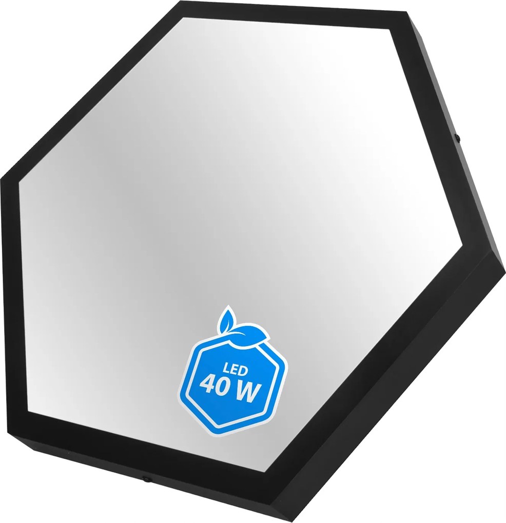 Led Panel Hexagon Stropní Svítidlo Nástěnný 55CM 40W Černý Stropní Svítidlo