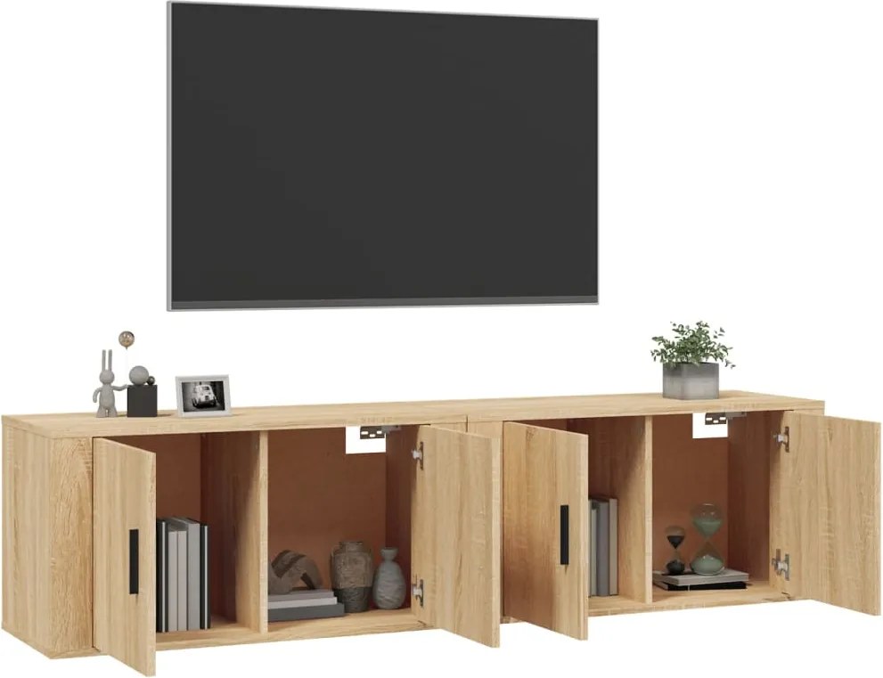 Nástěnné TV skříňky 2 ks dub sonoma 80 x 34,5 x 40 cm 3188353