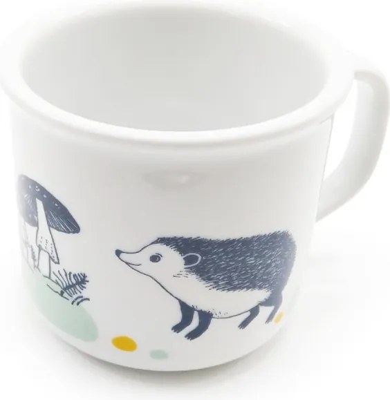 Porcelánový hrnek Ježci na houbách, 350 ml – s českým autorským motivem ježků
