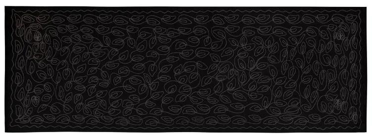 SCANquilt prostírání MURI výšivka černá běhoun delší strana 100-170 cm