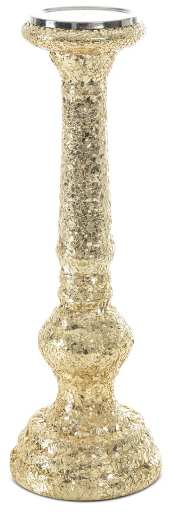 SKLENĚNÝ SVÍCEN MELIA (FI) 13X40 CM ZLATÁ