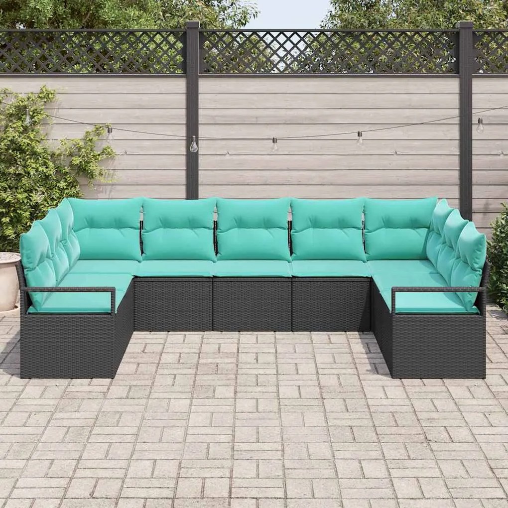 Set pohovek 9 ks Černá polyratan 3346546
