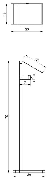 Držák toaletního papíru 71x20 cm černá
