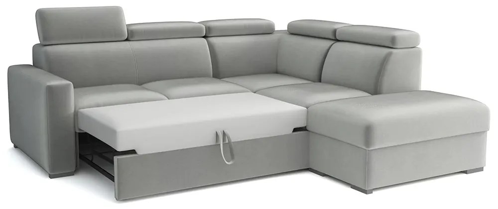Sedací souprava PEDRO L | 250x230 cm | rozkládací + 2x úložný prostor | polohovatelné záhlavníky | VÝBĚR TKANIN