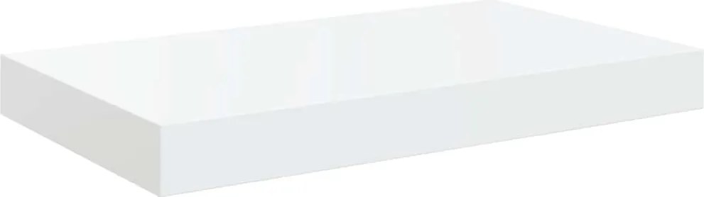Plovoucí nástěnné police 2 ks bílé vysoký lesk 40x23,5x3,8 cm MDF 323743
