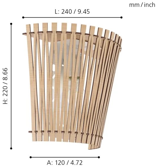 Eglo 6195 - Nástěnné svítidlo SENDERO 1xE27/60W/230V