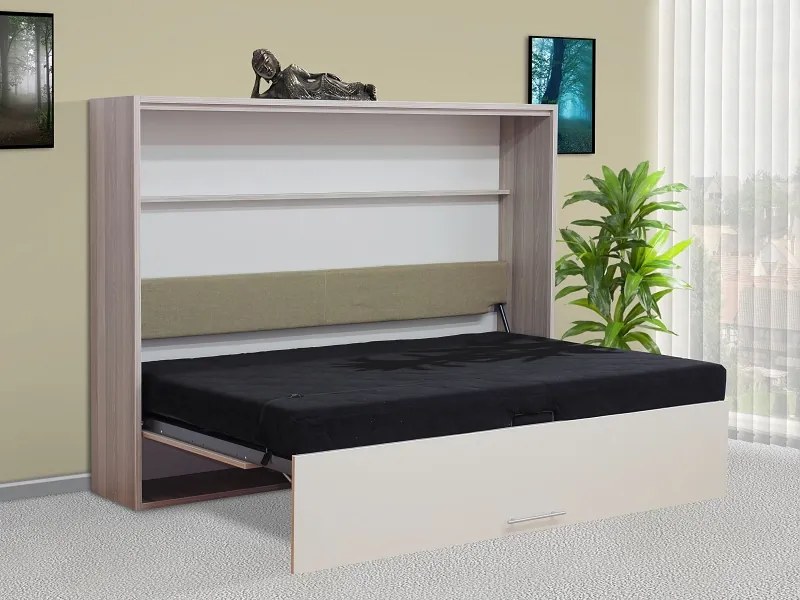 Výklopná postel VS1056P, 200x140cm barva lamina: bříza/bílá, nosnost postele: vyšší nosnost o 20kg