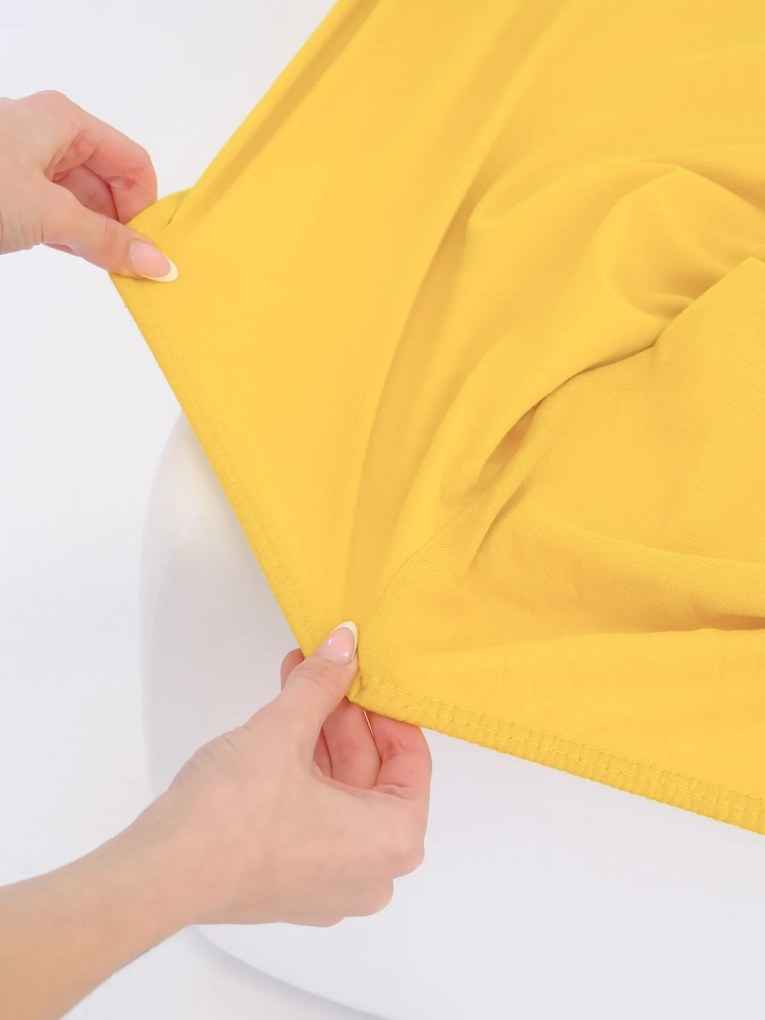 MK Lůžkoviny Jersey prostěradlo Classic 200 × 200 cm - hořčicová