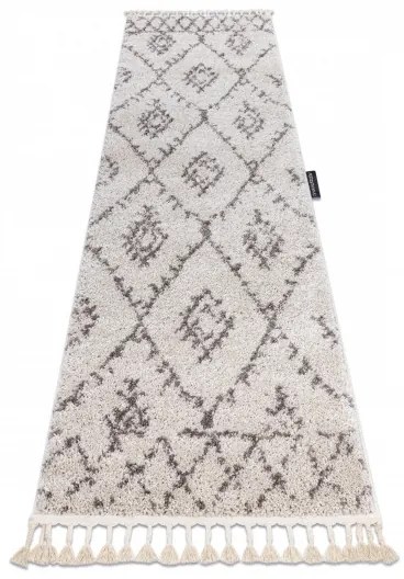 Dywany Łuszczów, Běhoun Berber Fez cream, 70x300, bílá, ložnice