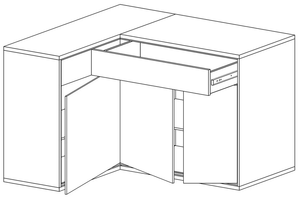 Casarredo - Komfort nábytek Komoda rohová PILETAS M-15 dub hickory levá