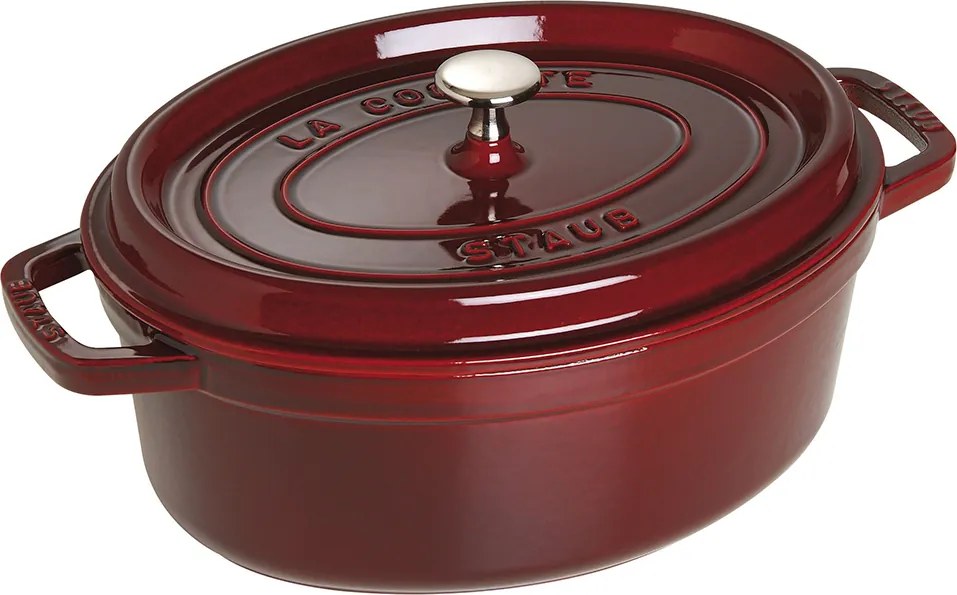 Staub Litinový hrnec s poklicí Cocottes oválný grenadina 31 cm 5,5 l