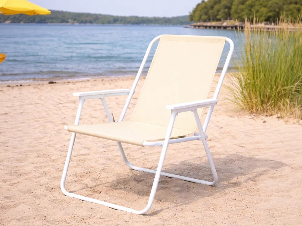 Verk Group Skládací turistická židle s opěrkou – plážová, zahradní, kempovací, lehká