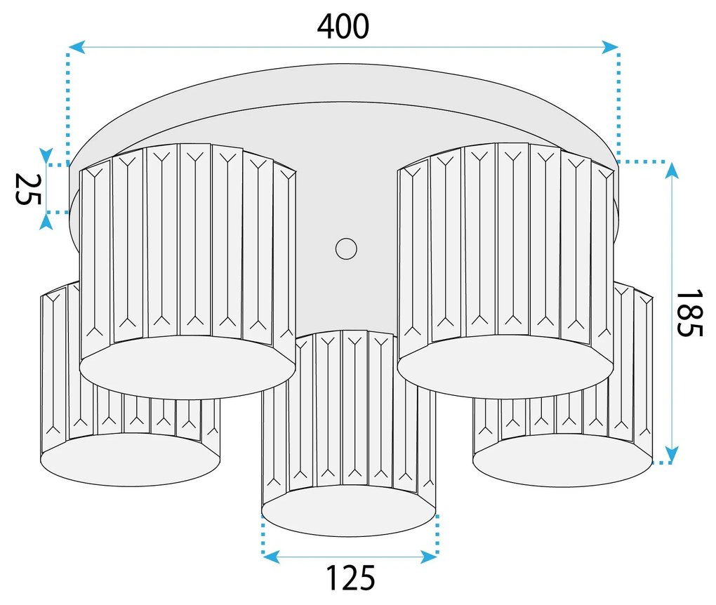 Toolight Stropní osvětlení Modern D74 EBT023-5C černá