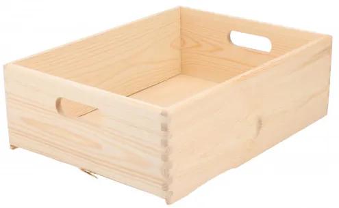 Dřevěný box 40X30X14 CM - prasklé spodní lišty