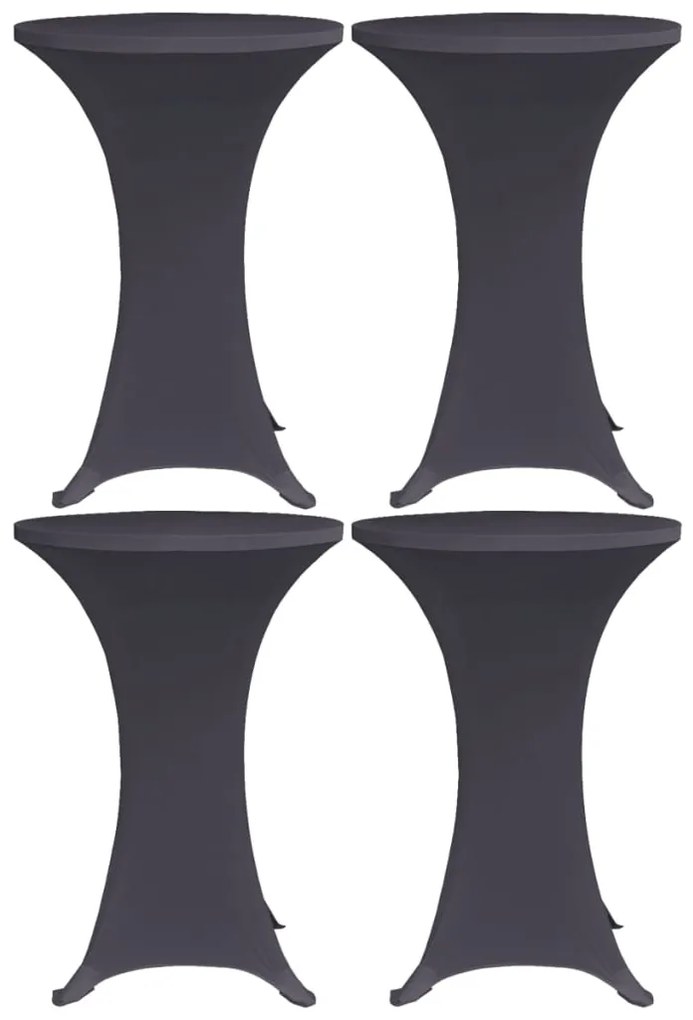 Strečový návlek na stůl 4 ks 60 cm antracitový 279084