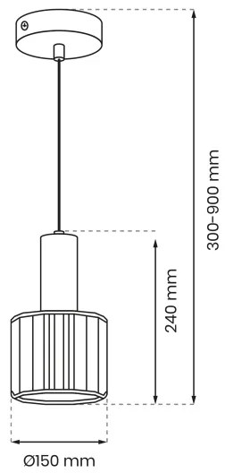 Lustr na lanku CRISTAL 1xE27/60W/230V černá
