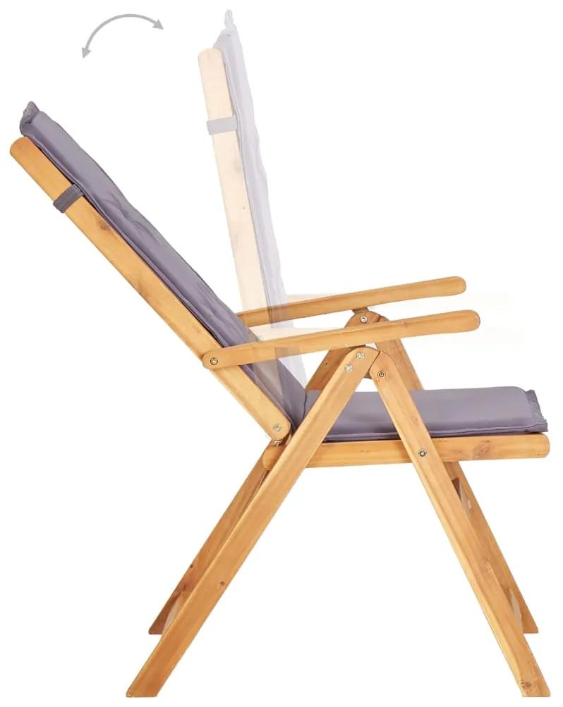 Zahradní polohovací židle 2 ks hnědé masivní akáciové dřevo - Default Title