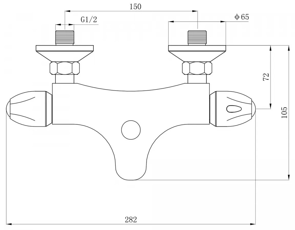 Baterie termostatická vanová, chrom