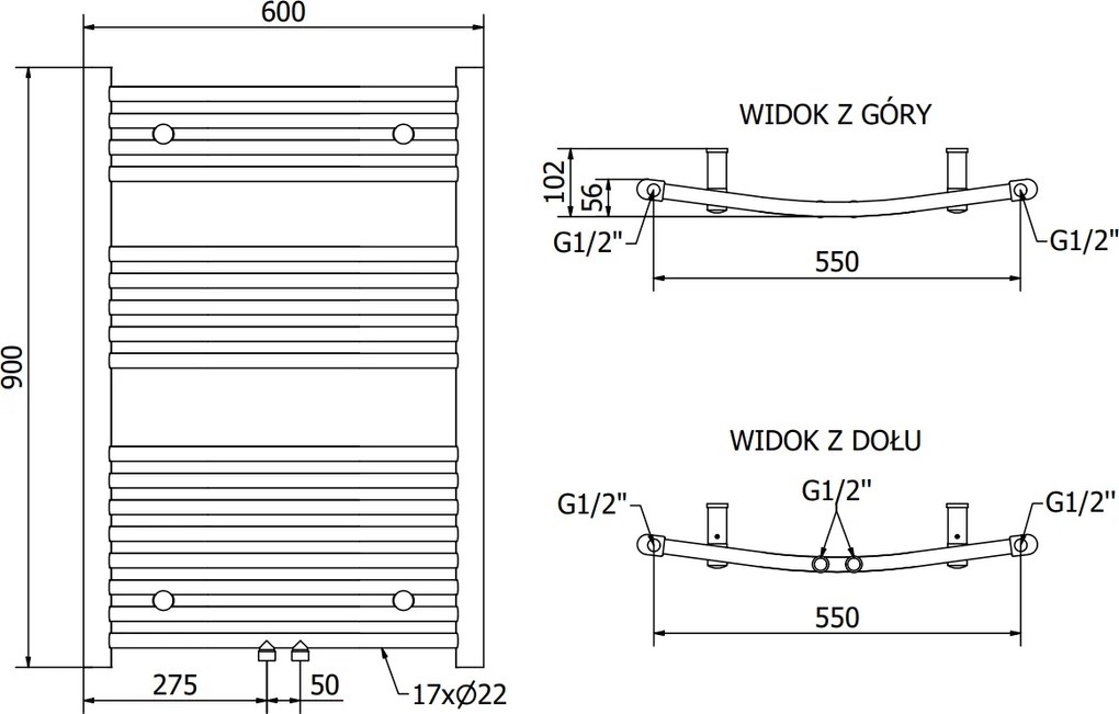 Mexen Ares, elektrické topné těleso 900 x 600 mm, 600 W, bílá, W102-0900-600-2600-20