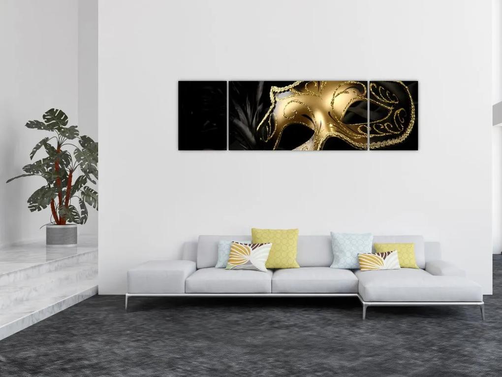 Obraz - Zlatá škraboška (170x50 cm)