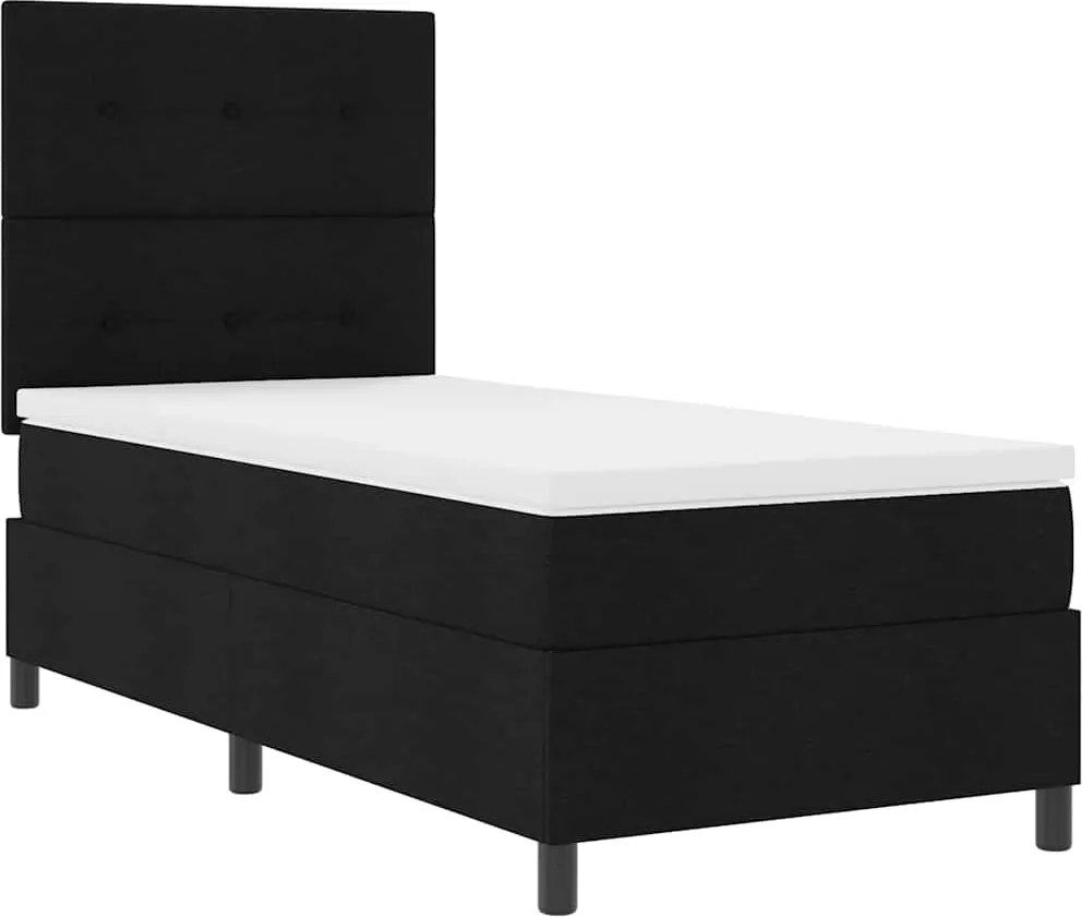 Postel s boxspringem s čelo Černá 80 x 200 cm textil 3339345
