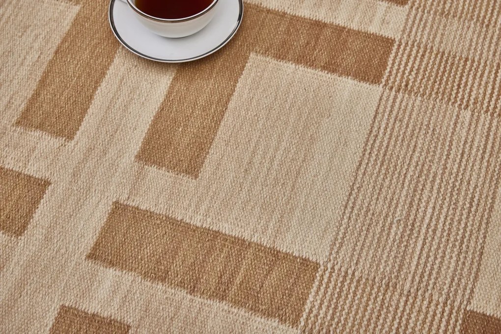 Ručne viazaný kusový koberec Leonidas DESP P124 Beige Mix, 160x230, béžová, hnedá, chodba / predsieň, Diamond Carpets India