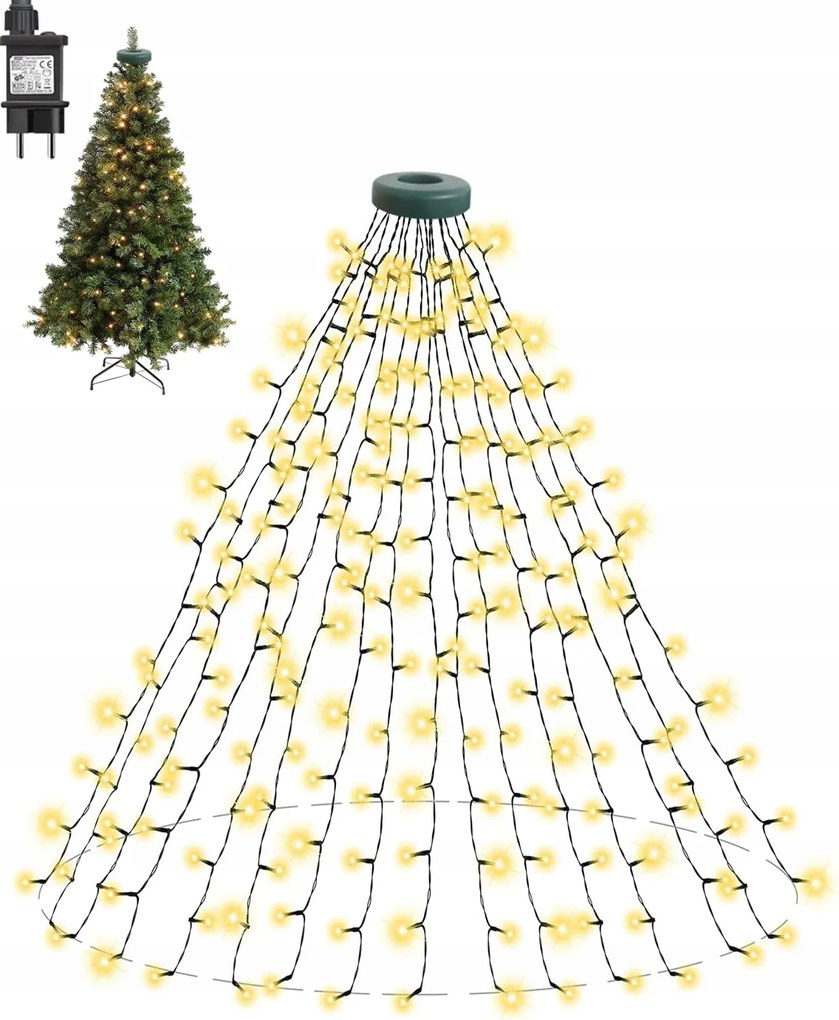 Vánoční osvětlení na stromeček s 16-pásmovým kroužkem 2 m voděodolné Dekofun 400 Led
