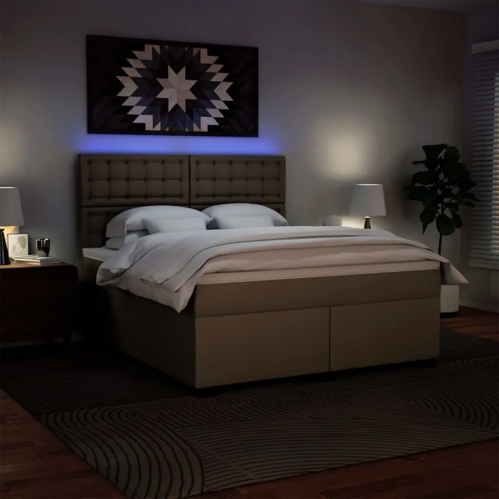 Box spring postel s matrací cappuccino 180 x 200 cm umělá kůže 3293035