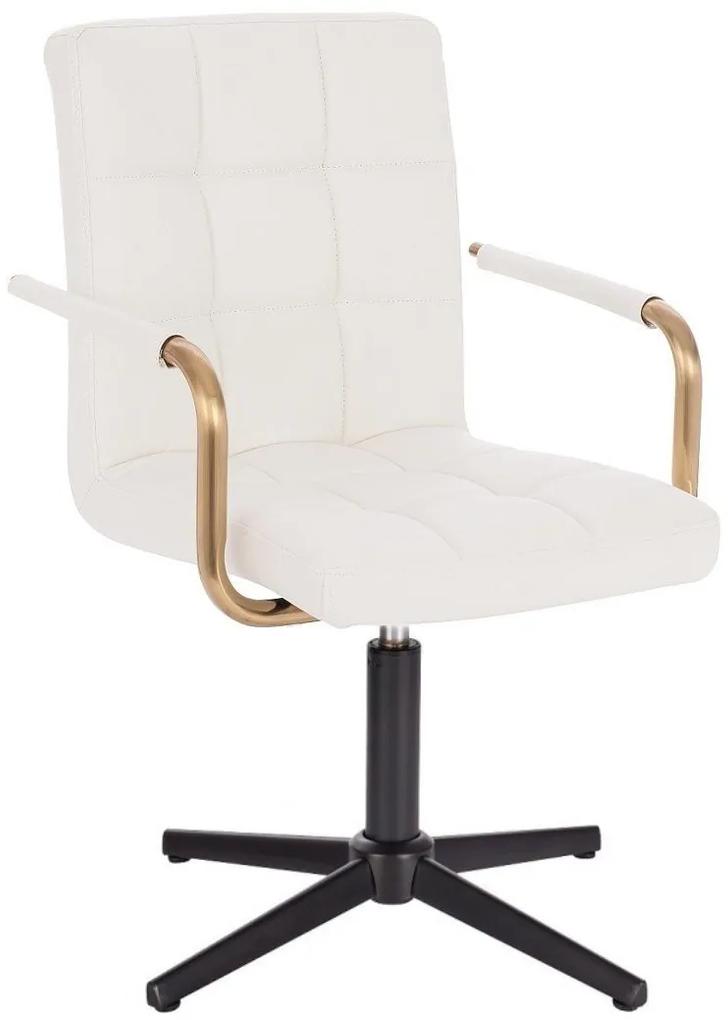 LuxuryForm Židle VERONA GOLD na černém kříži - bílá