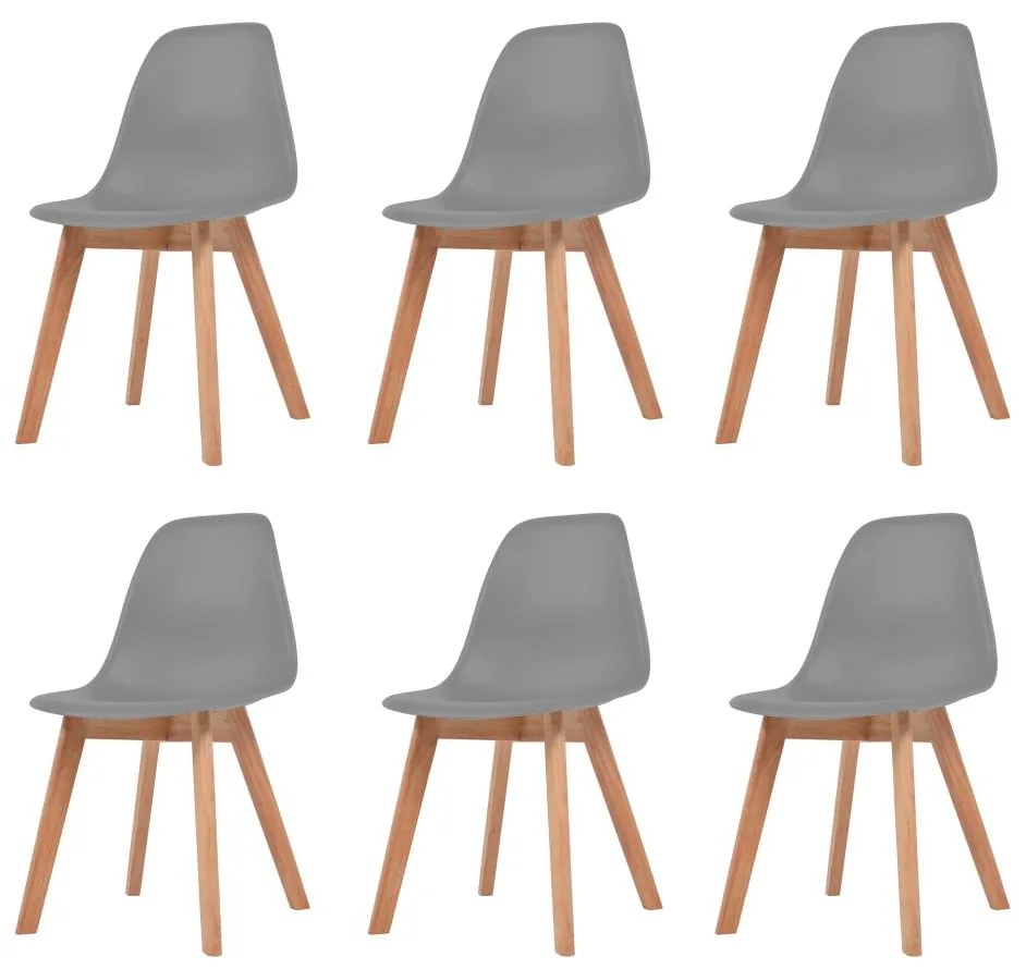 244776 vidaXL Jídelní židle 6 ks šedé plast