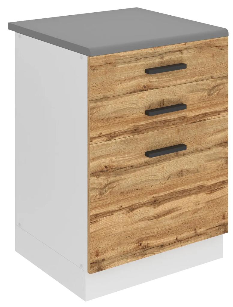 Kuchyňská skříňka Belini Premium Full Version spodní se zásuvkami 60 cm dub wotan s pracovní deskou