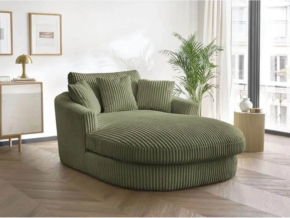 Zelené manšestrové křeslo Belem – Bobochic Paris