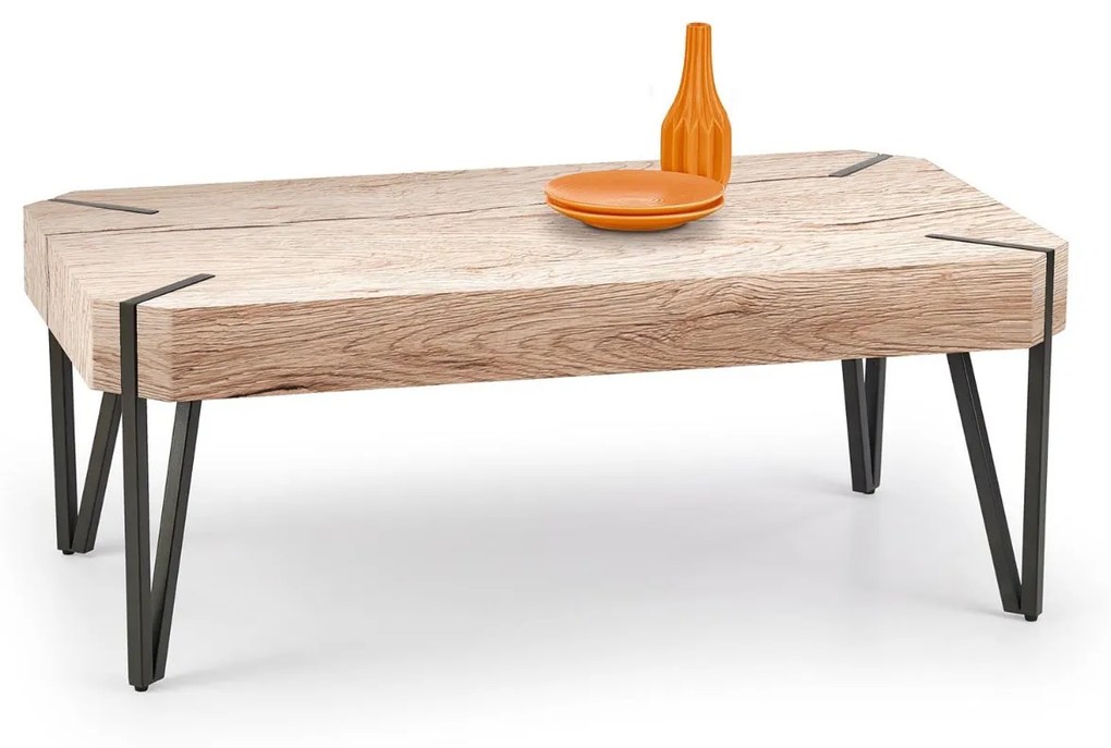 Industriální dubový konferenční stolek Kovový rám ELLIE