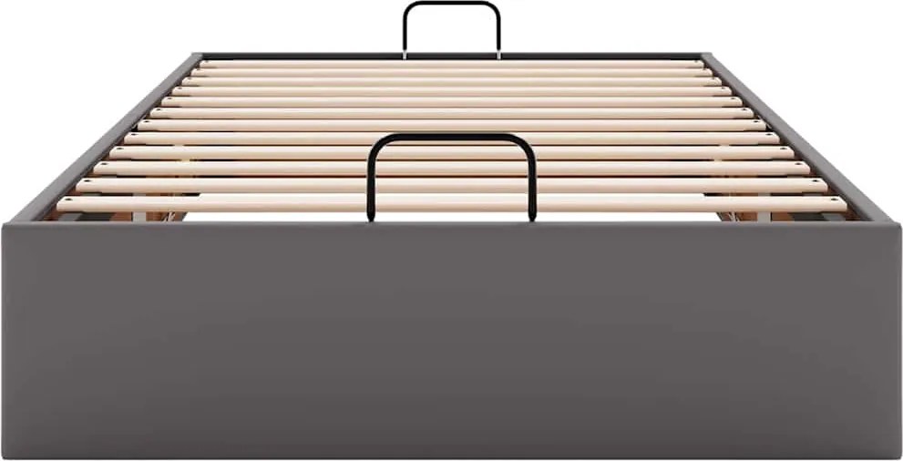Osmanský rám postele bez matrace šedá 100x200 cm umělá kůže 3310787