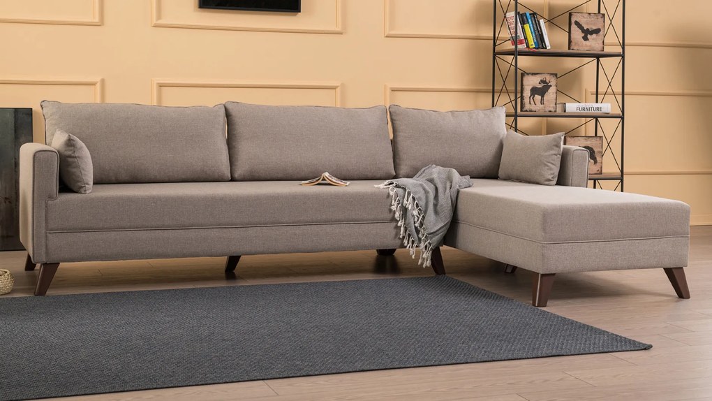 Hanah Home Designová pohovka BELLA krémová pravá 275 cm 825BLC1513