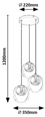 Rabalux 72063 - Lustr na lanku PEYTON 3xE14/15W/230V
