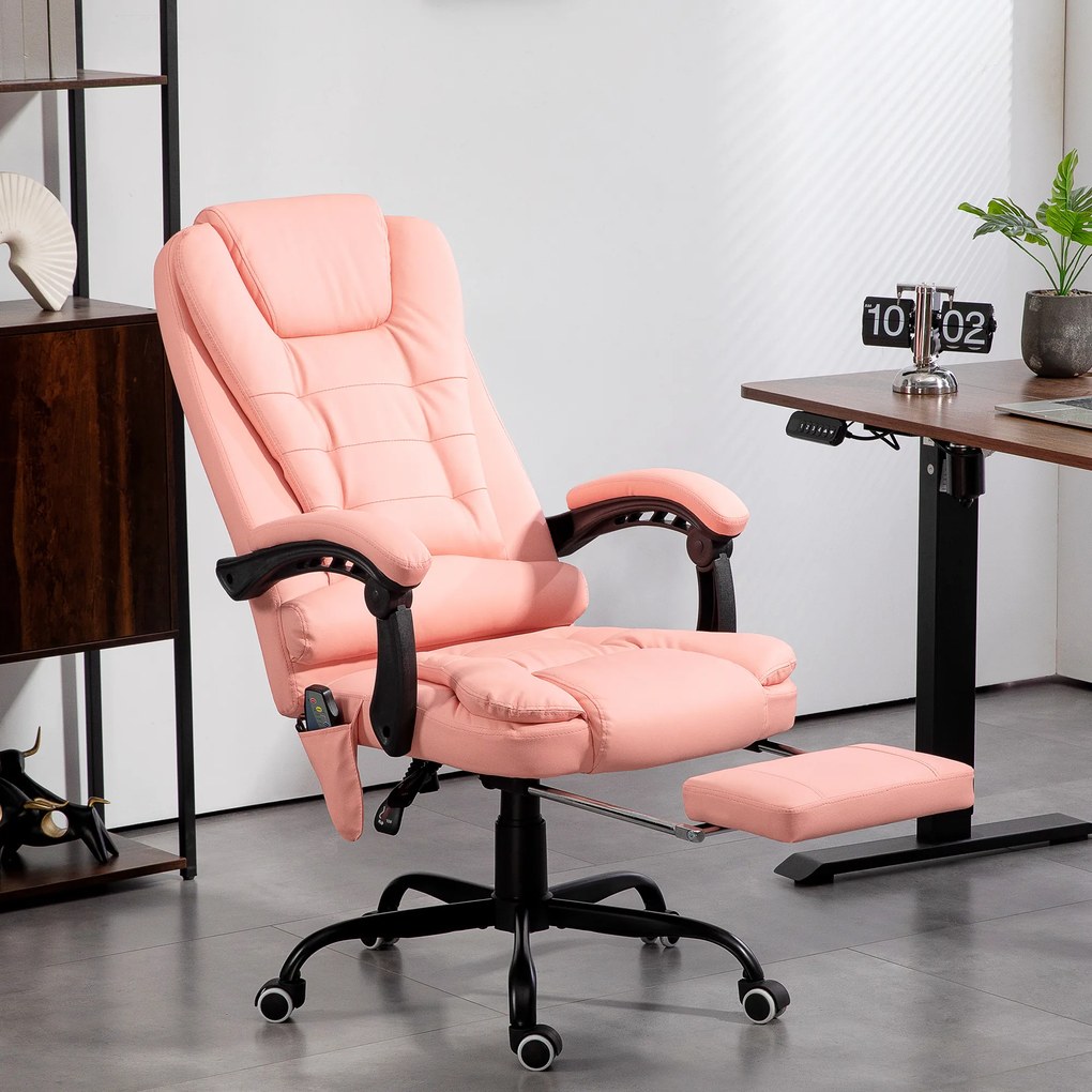 Kancelářská židle Vinsetto se 7bodovou masáží, ergonomická kancelářská židle s funkcí polohování, výškově nastavitelná manažerská židle s dálkovým ov…