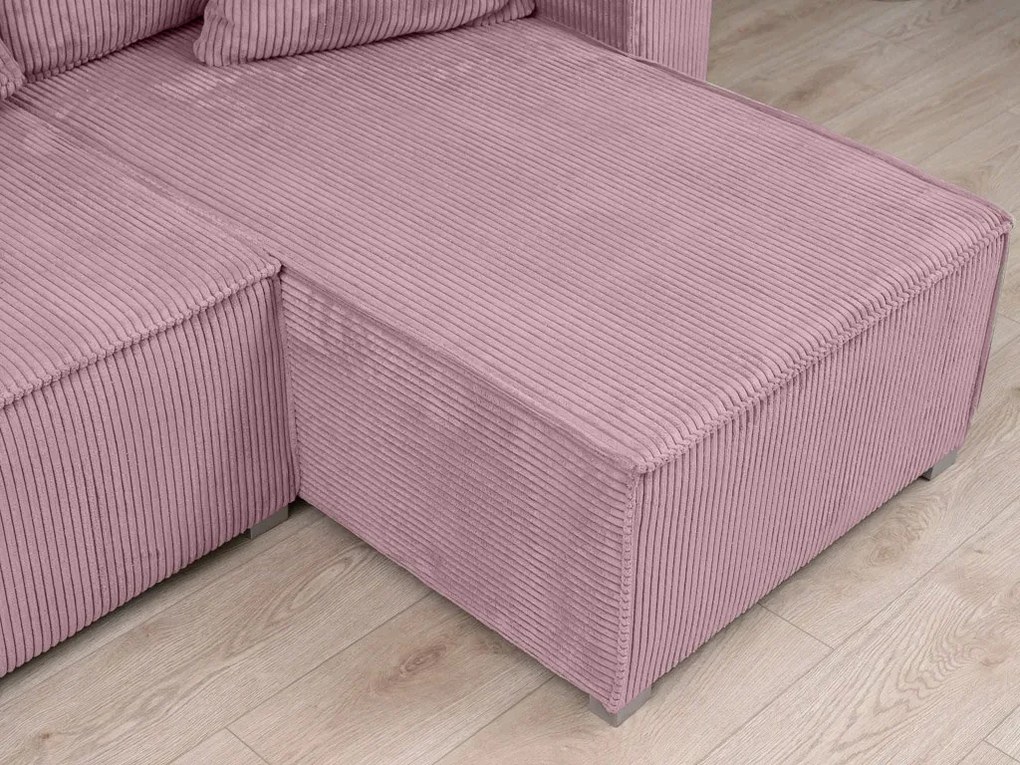 Světle fialová rohová pohovka SMART COSARO, oboustranná + 2 polštářky ZDARMA